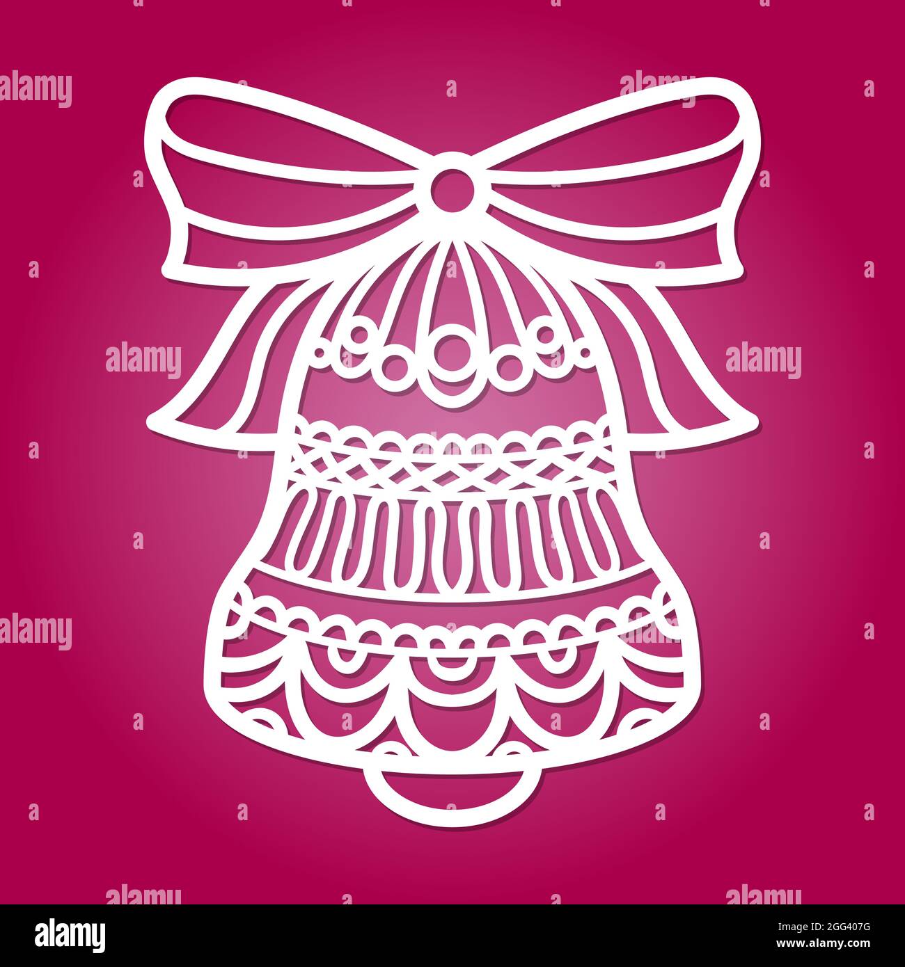 Laser cutting template. Bell with bow. Vector Stock Vector Image & Art ...