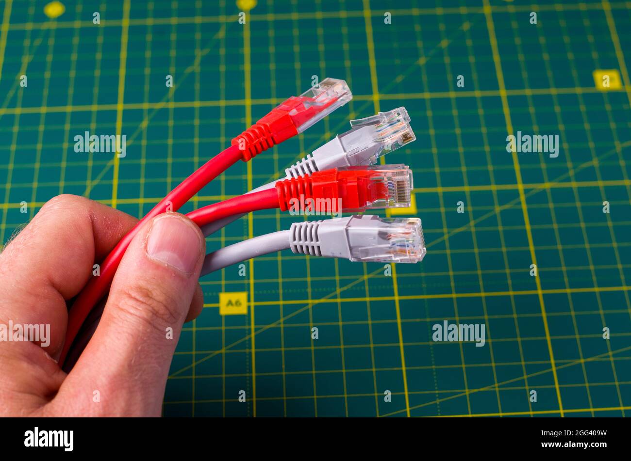 electrical wire connection computer patch cord Stock Photo - Alamy