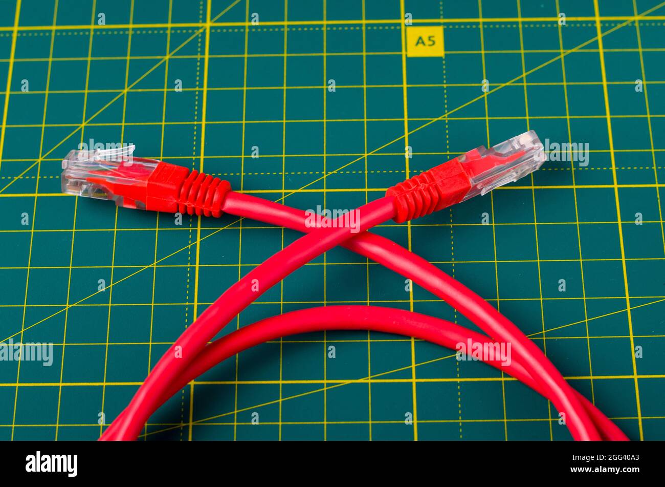 electrical wire connection computer patch cord Stock Photo - Alamy