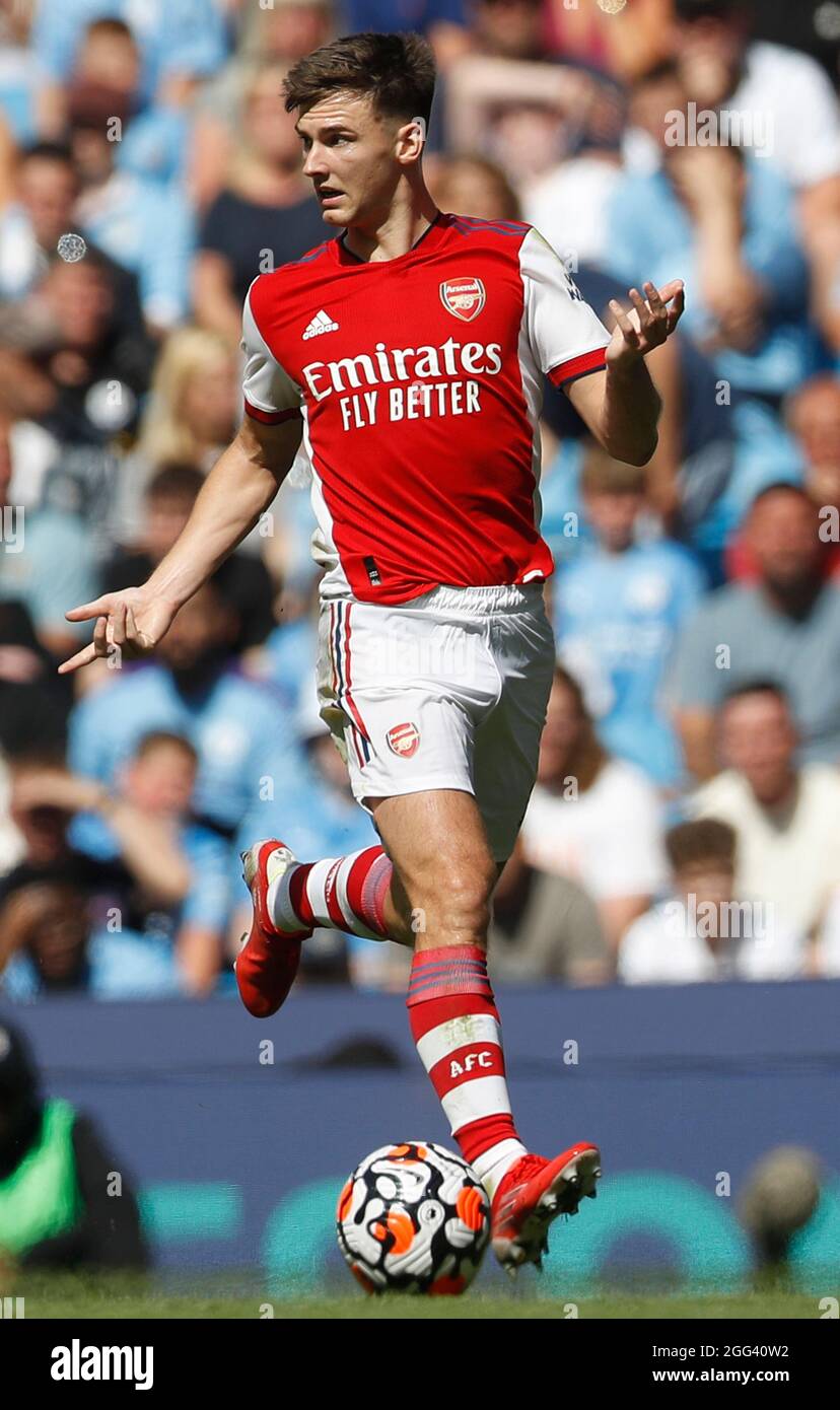 Manchester, England, 28th August 2021. Kieran Tierney of Arsenal during ...