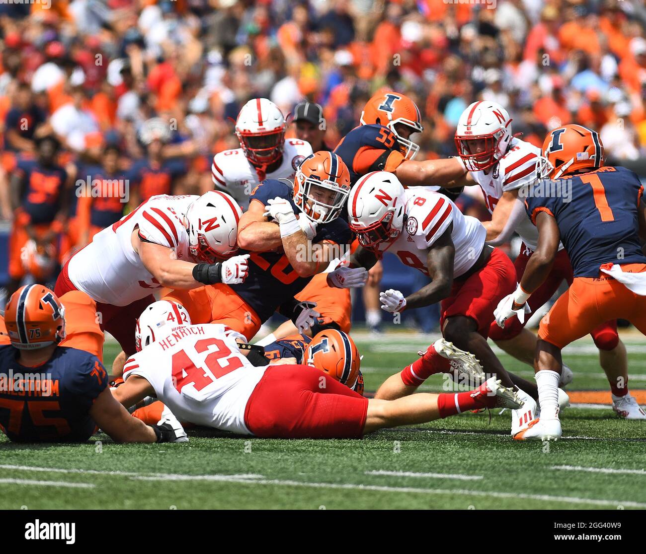 August 28, 2021:Illinois Fighting Illini running back Mike Epstein (26 ...