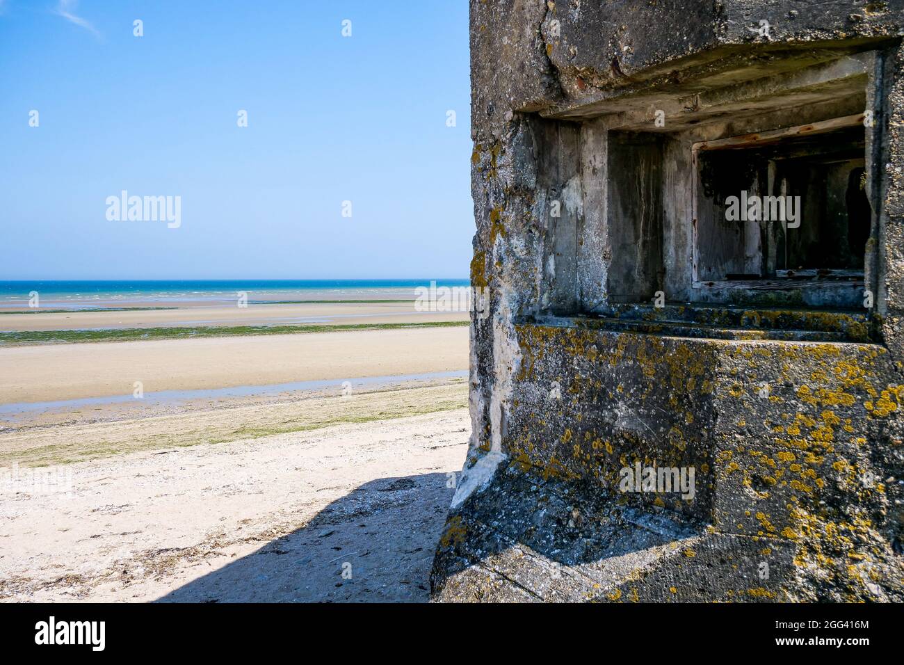 WWII German Blockhaus, Channel coast in Utah Beach area, Manche ...