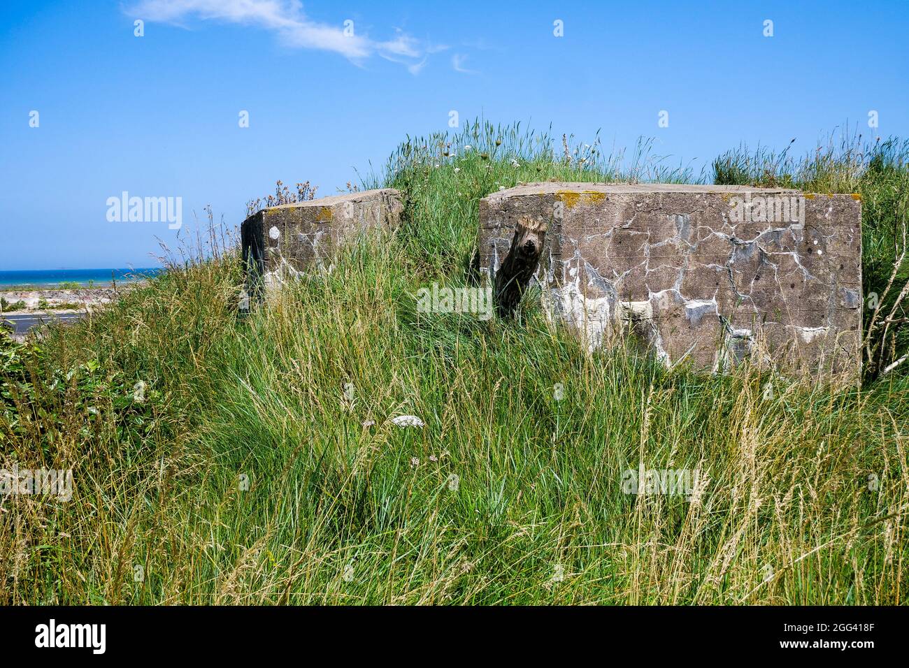 WWII German Blockhaus, Channel coast in Utah Beach area, Manche ...