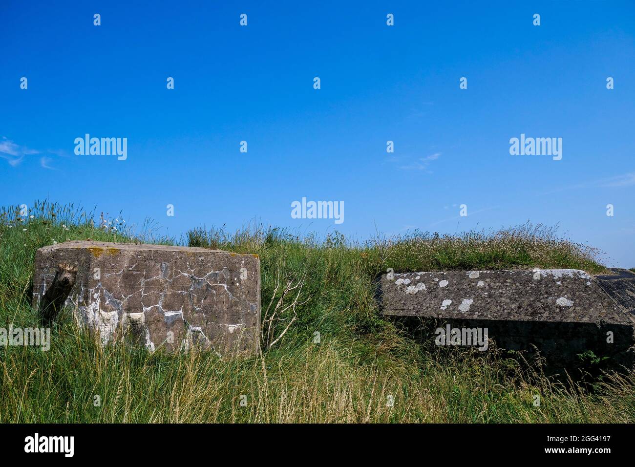 WWII German Blockhaus, Channel coast in Utah Beach area, Manche ...