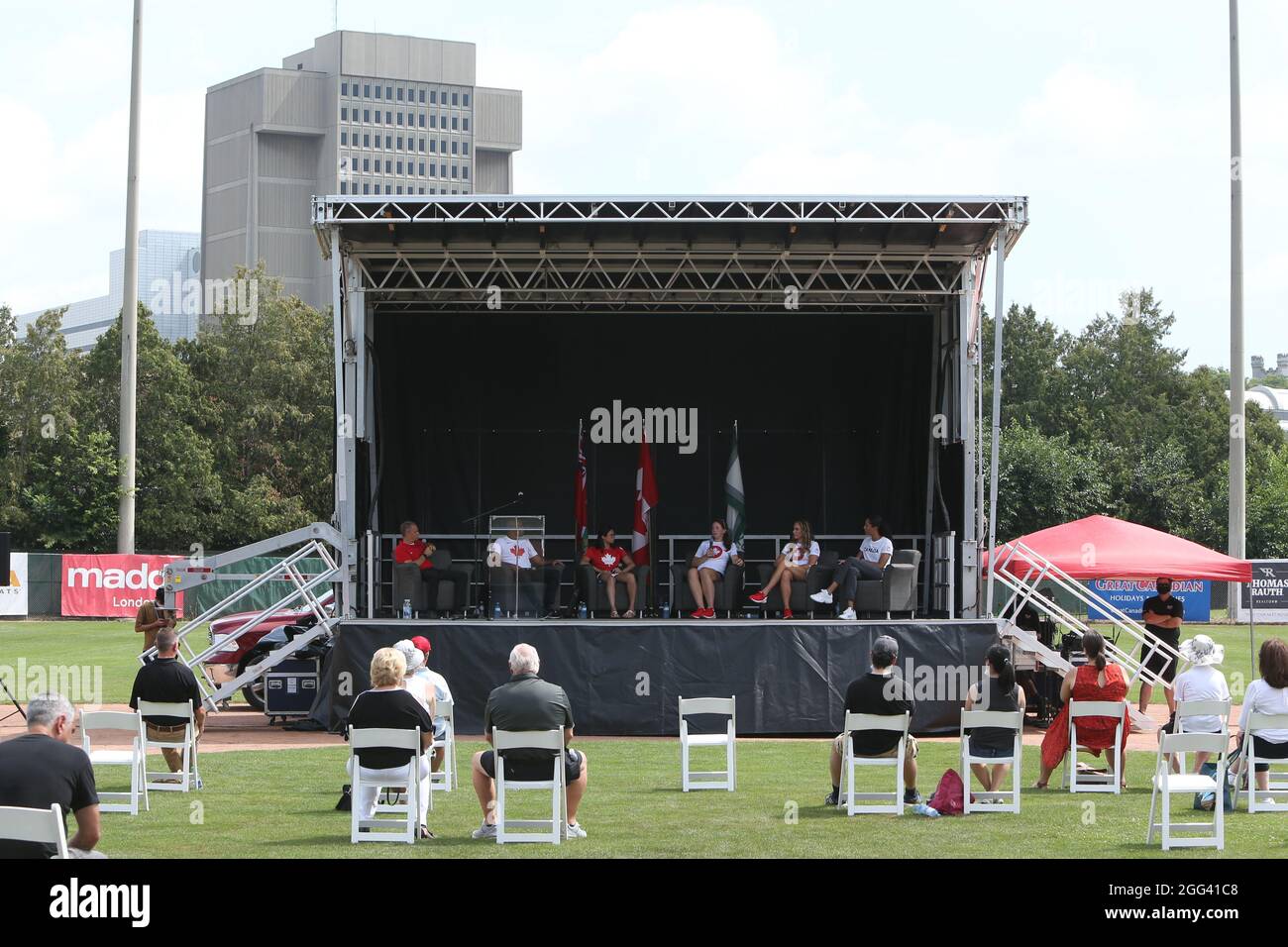 Aug 28 2021, Labatt Park, London Ontario Canada. Celebration for ...