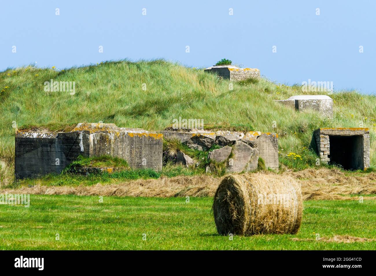 WWII German Blockhaus, Channel coast in Utah Beach area, Manche ...