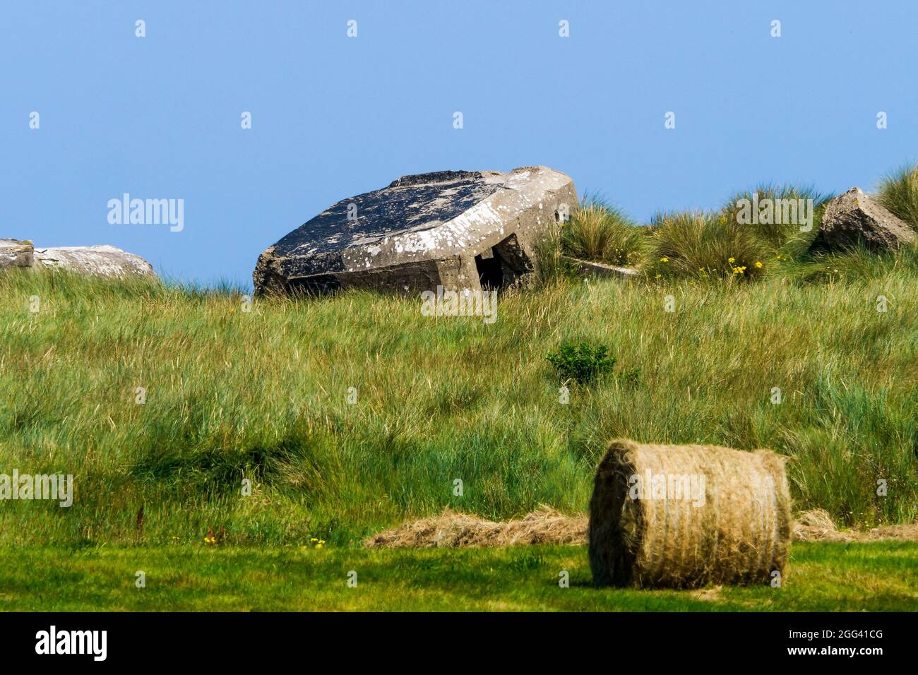 WWII German Blockhaus, Channel coast in Utah Beach area, Manche ...