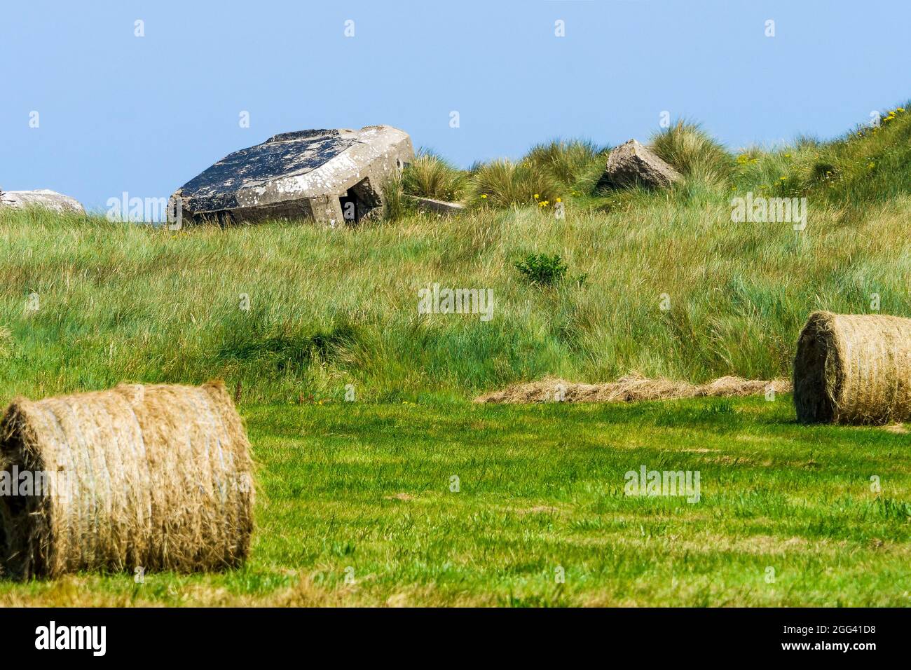 WWII German Blockhaus, Channel coast in Utah Beach area, Manche ...