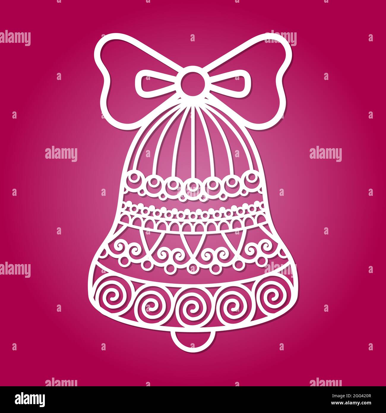 Laser cutting template. Bell with bow. Vector Stock Vector Image & Art ...