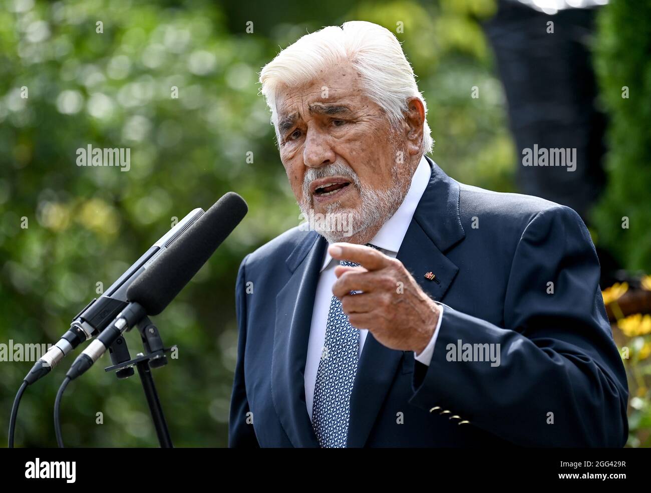 Berlin, Germany. 28th Aug, 2021. Mario Adorf, actor takes part in the ...
