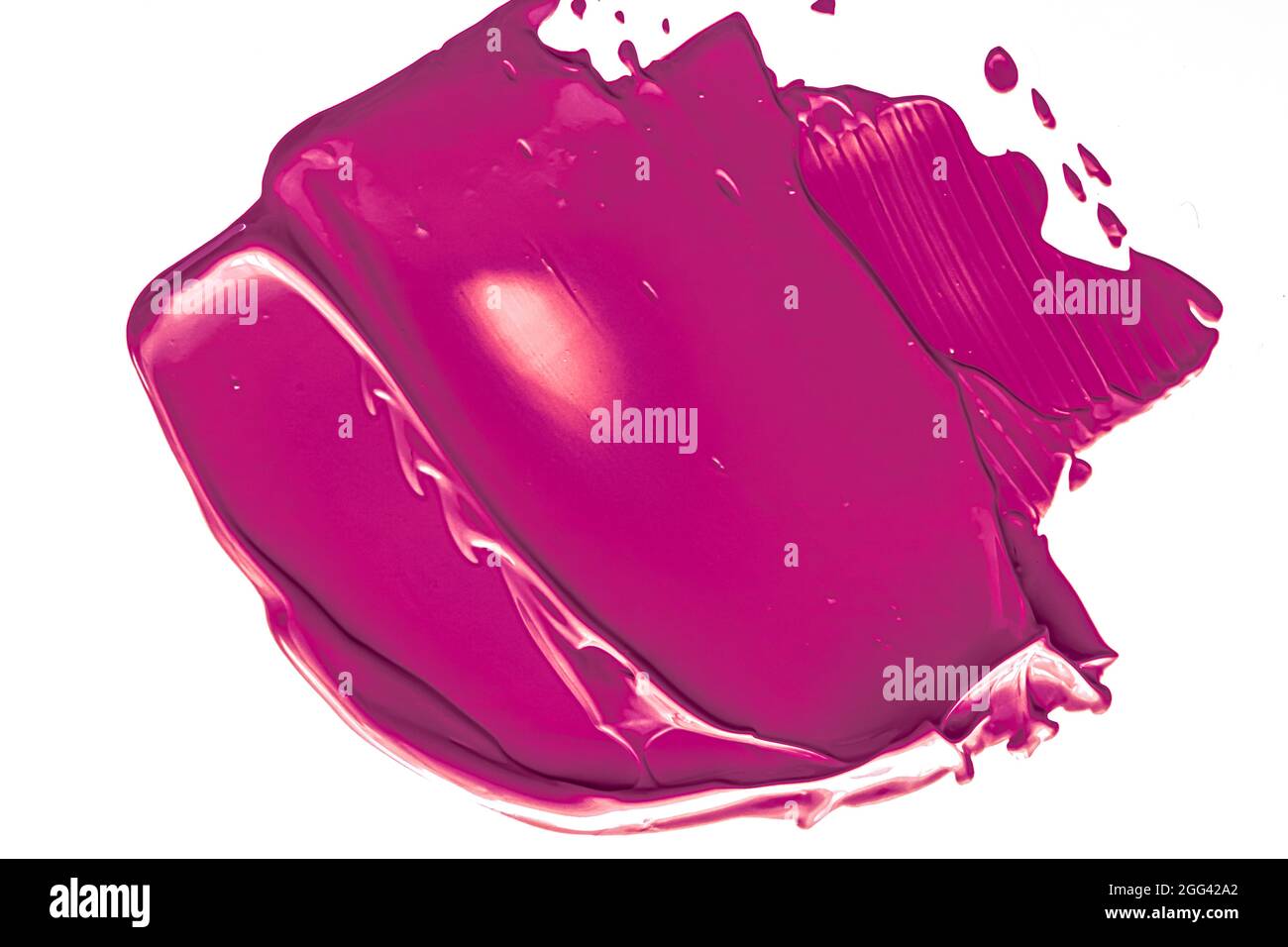 Purple beauty cosmetic texture isolated on white background, smudged ...