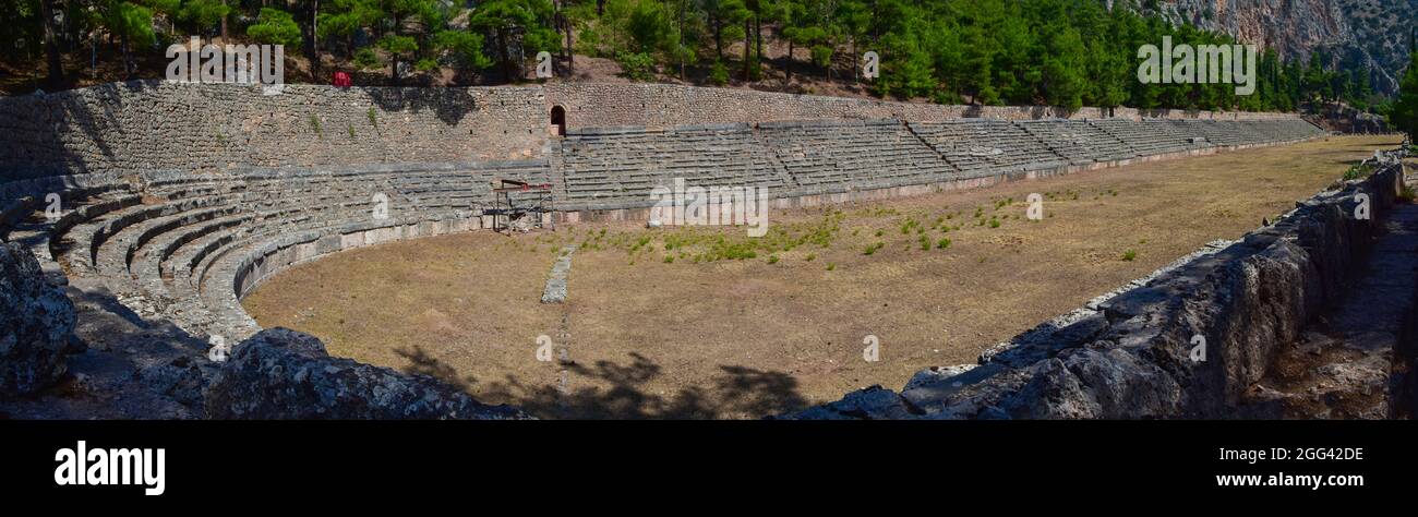 The Stadium at the Ancient Delphi, Greece Stock Photo - Alamy