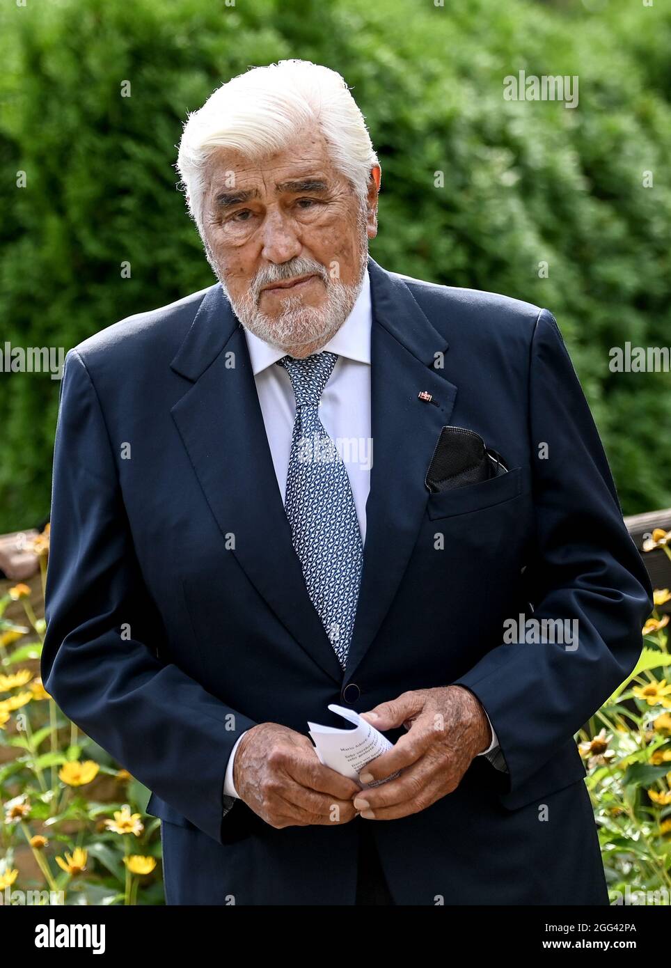 Berlin, Germany. 28th Aug, 2021. Mario Adorf, actor takes part in the ...