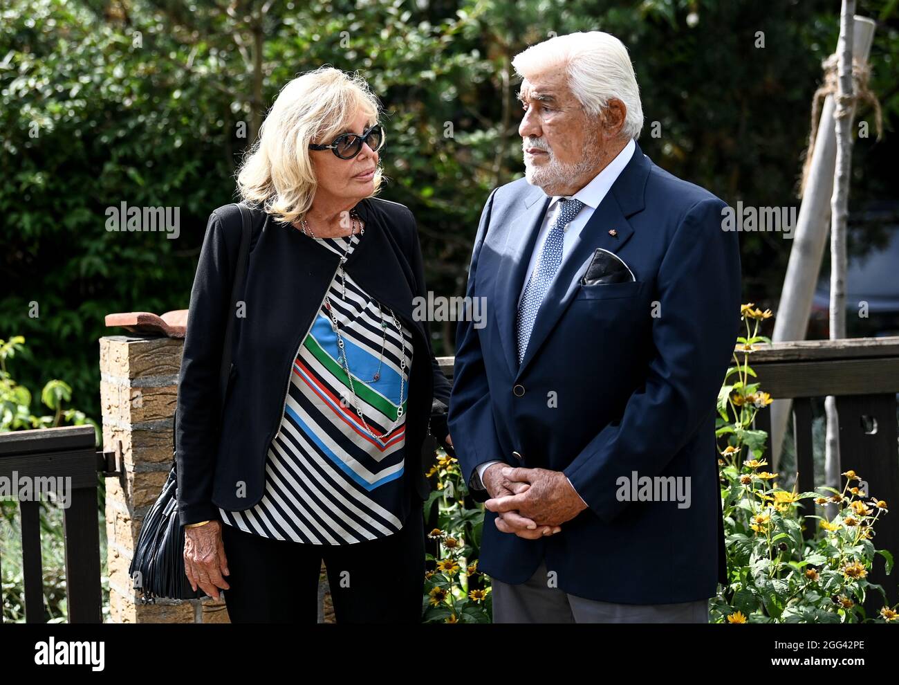 Berlin, Germany. 28th Aug, 2021. Mario Adorf, actor and his wife ...