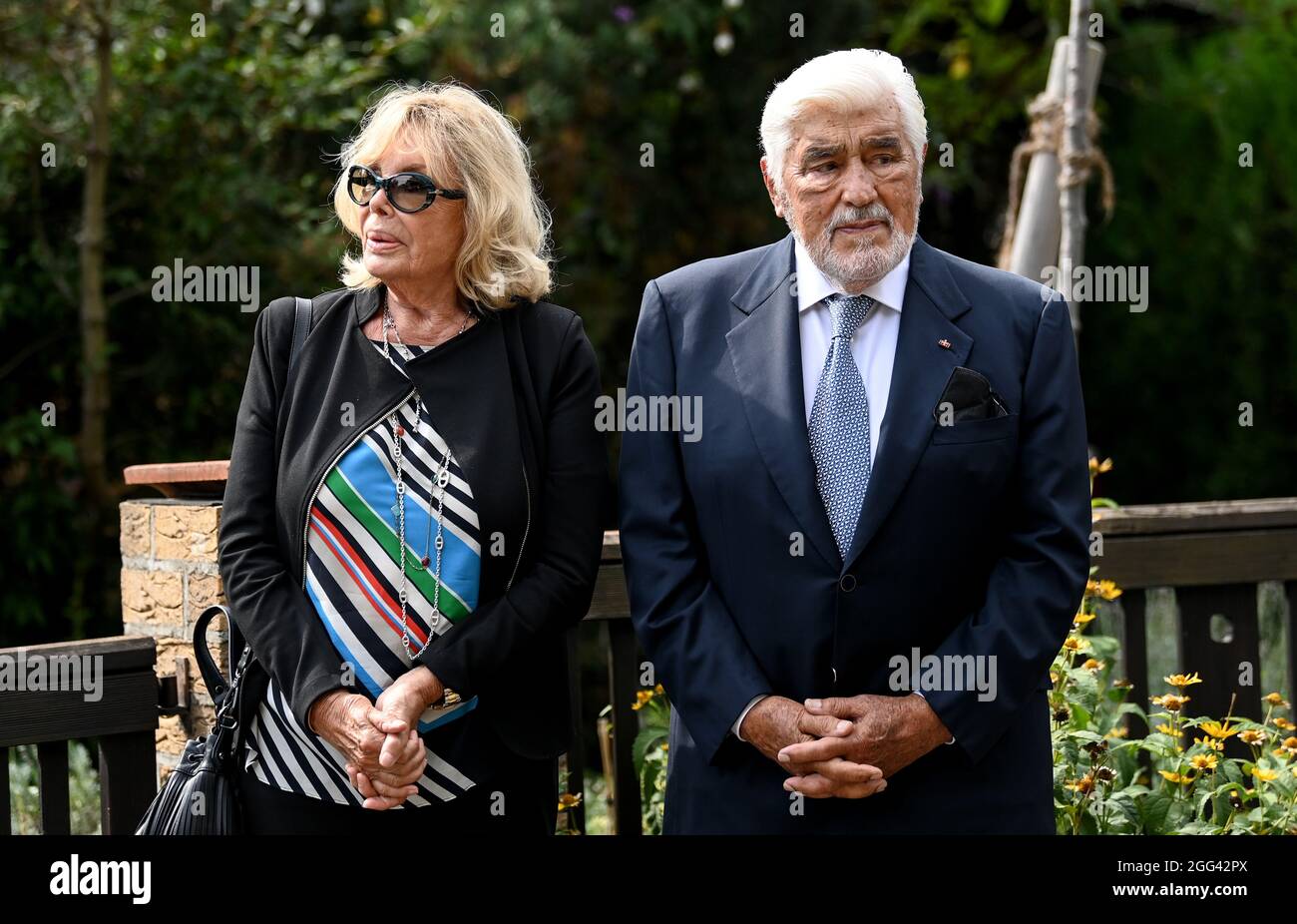 Berlin, Germany. 28th Aug, 2021. Mario Adorf, actor and his wife ...