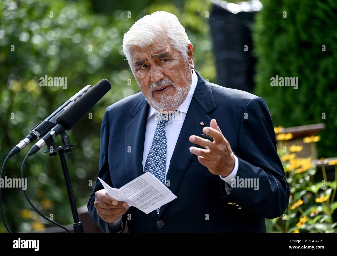 Berlin, Germany. 28th Aug, 2021. Mario Adorf, actor takes part in the ...