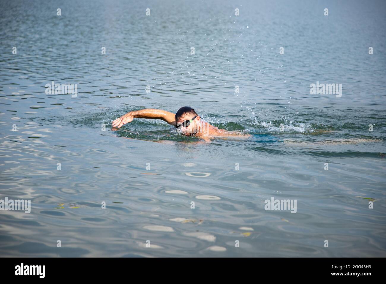 Open water swim triathlete hi-res stock photography and images - Alamy