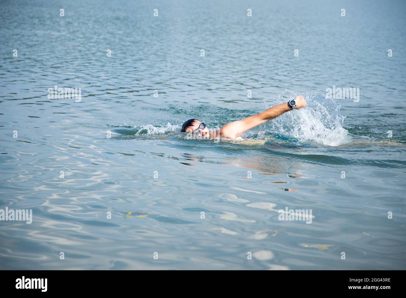 Athlete swimming in open water hi-res stock photography and images - Alamy