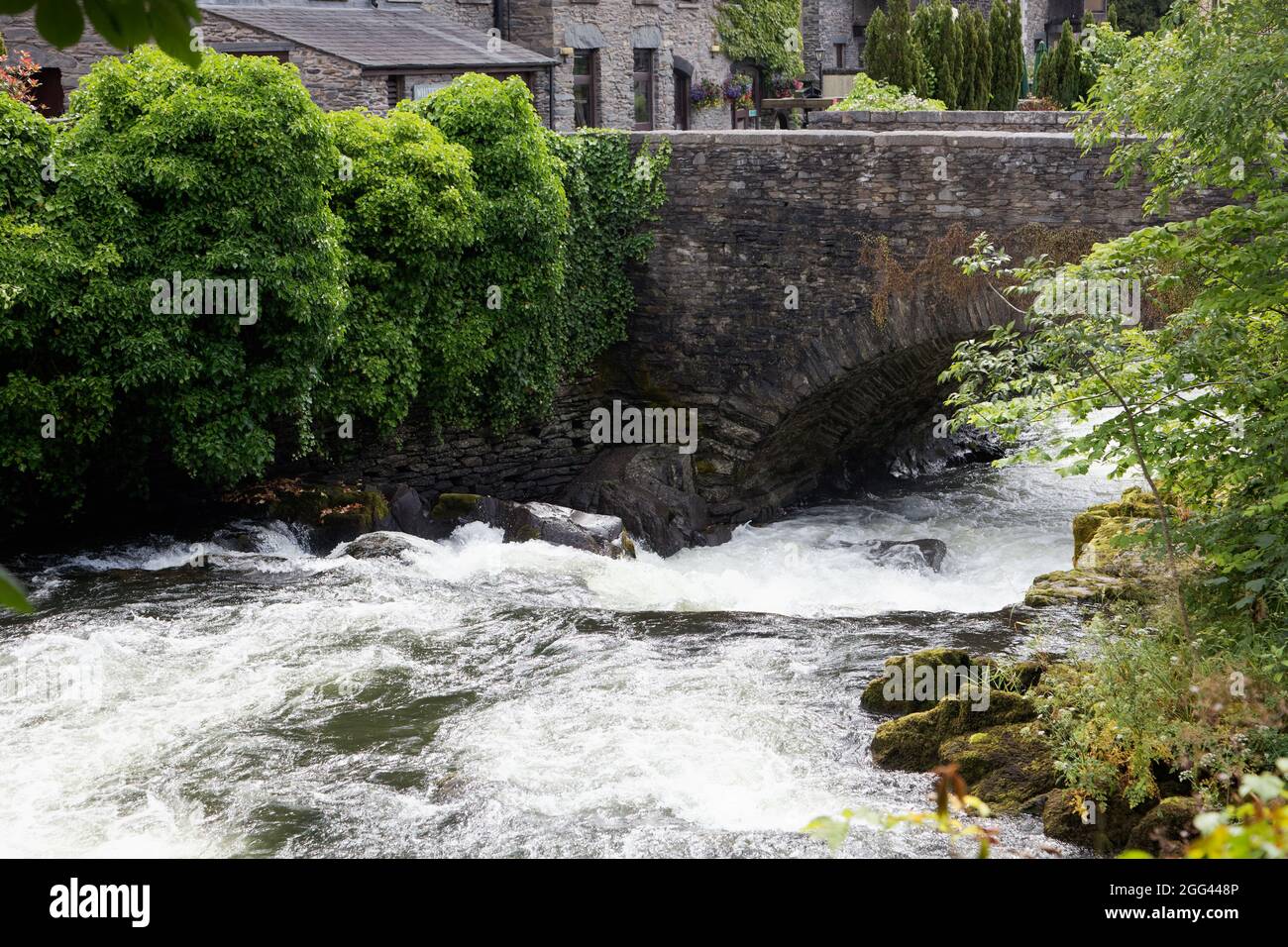 The River Leven at the Grade II listed Backbarrow Bridge in Backbarrow ...