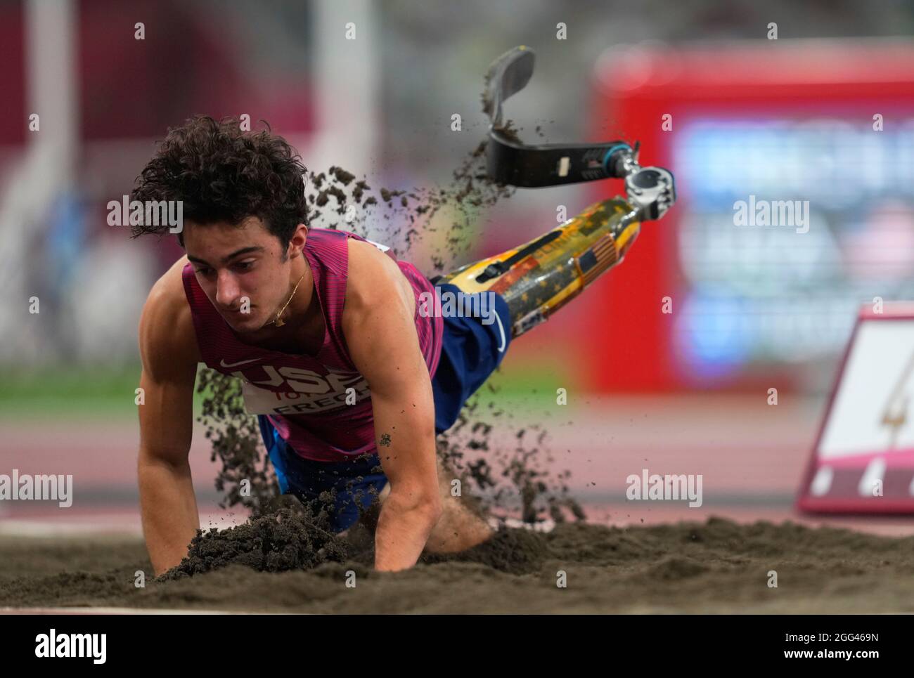 August 28, 2021: Ezra Frech from USA at longjump during athletics at ...