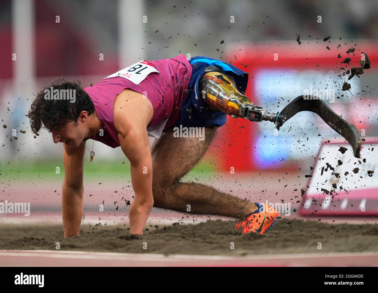 August 28, 2021: Ezra Frech from USA at longjump during athletics at ...