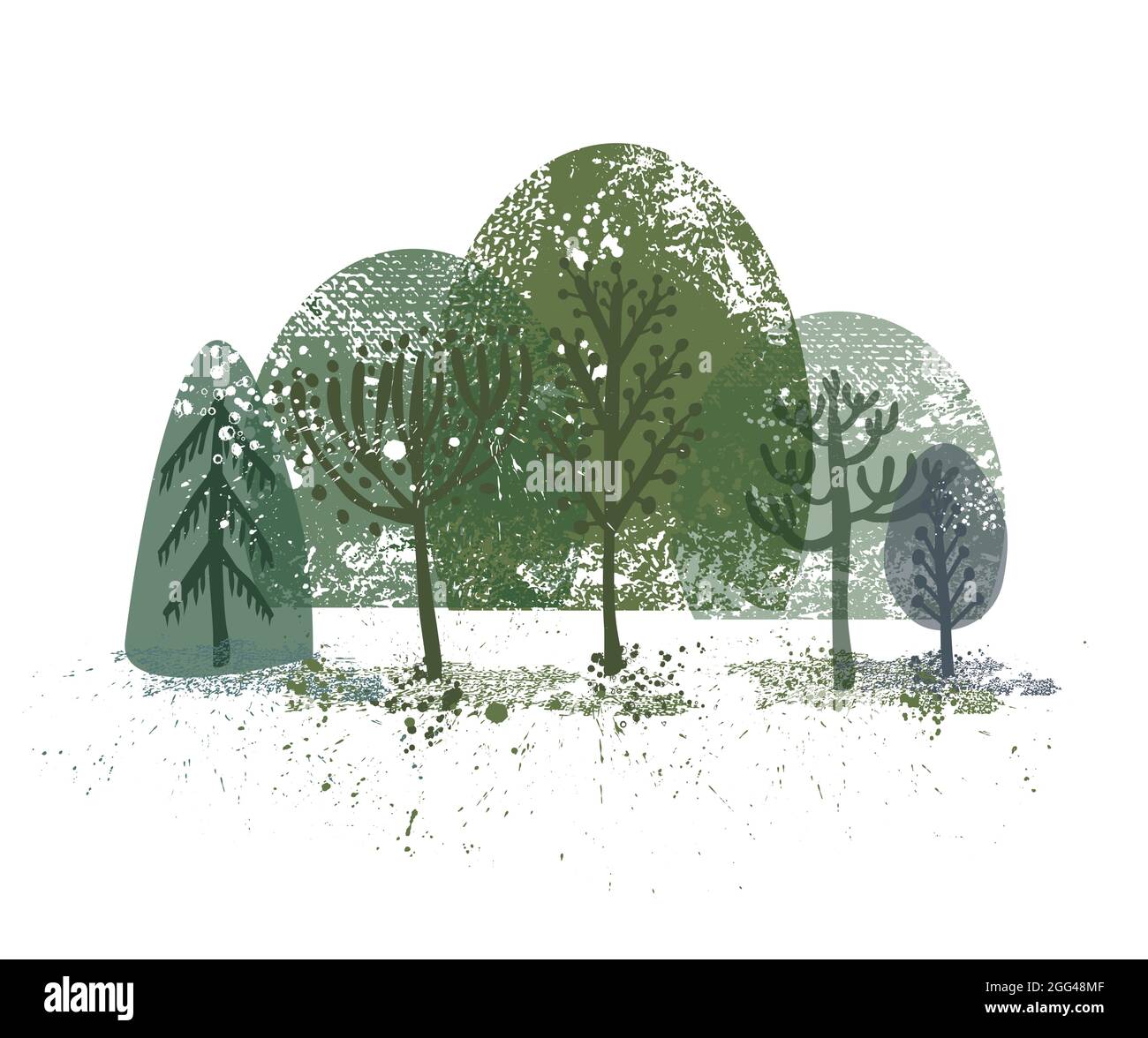 Abstract stylized trees. Vector Stock Vector Image & Art - Alamy