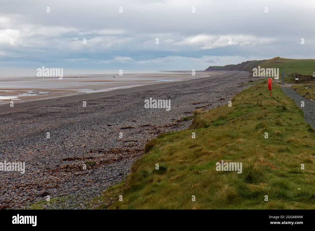 The beach at Silecroft in west Cumbria looking north along the coast ...