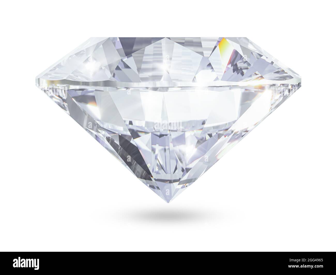 Beautiful 3D Rendered Shiny Diamond in Brilliant Cut on White ...
