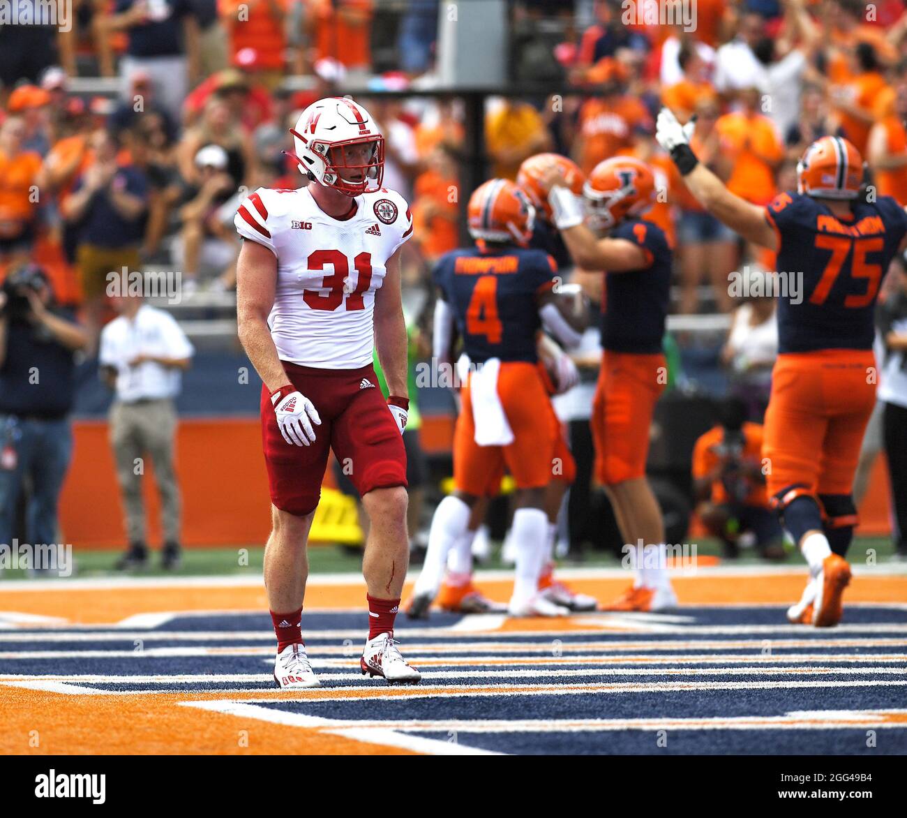August 28, 2021: Nebraska Cornhuskers linebacker Chris Kolarevic (31 ...