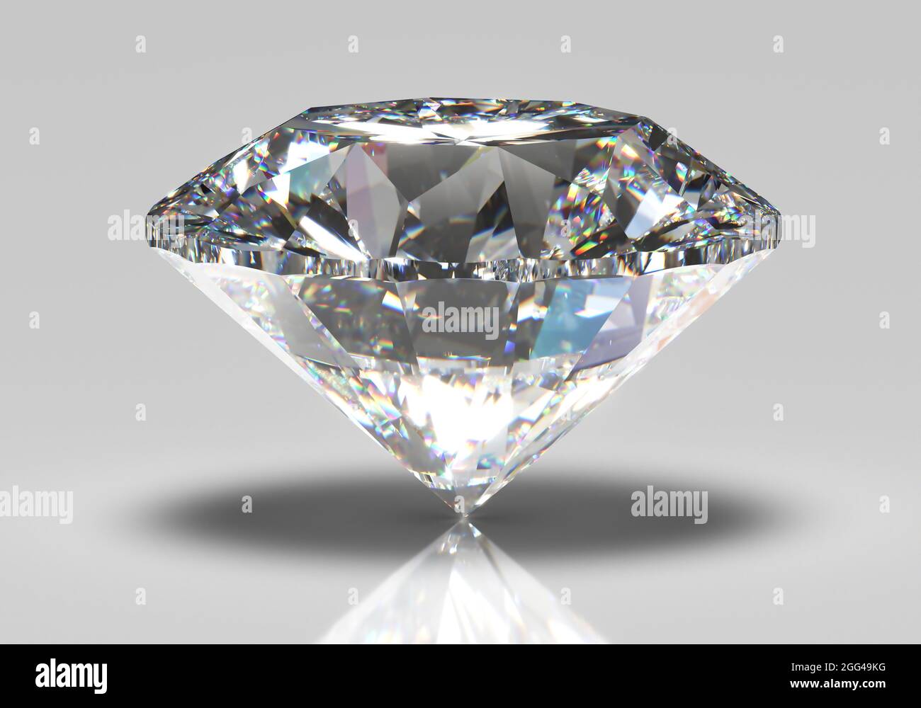 Beautiful 3D Rendered Shiny Diamond in Brilliant Cut on Black ...