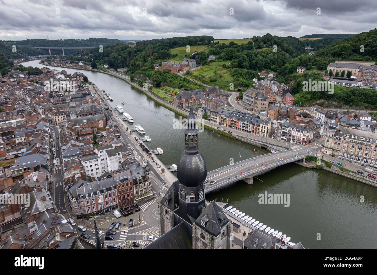 Dinant, Wallonia, Belgium - August 8, 2021: Citadel Fort. Aerial view ...