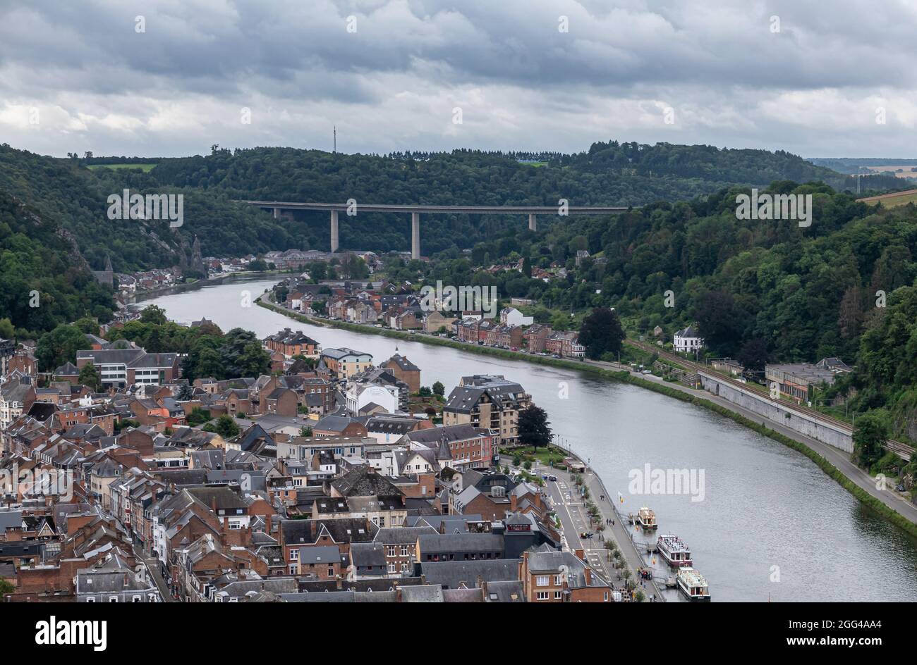 Dinant, Wallonia, Belgium - August 8, 2021: Citadel Fort. Aerial view ...