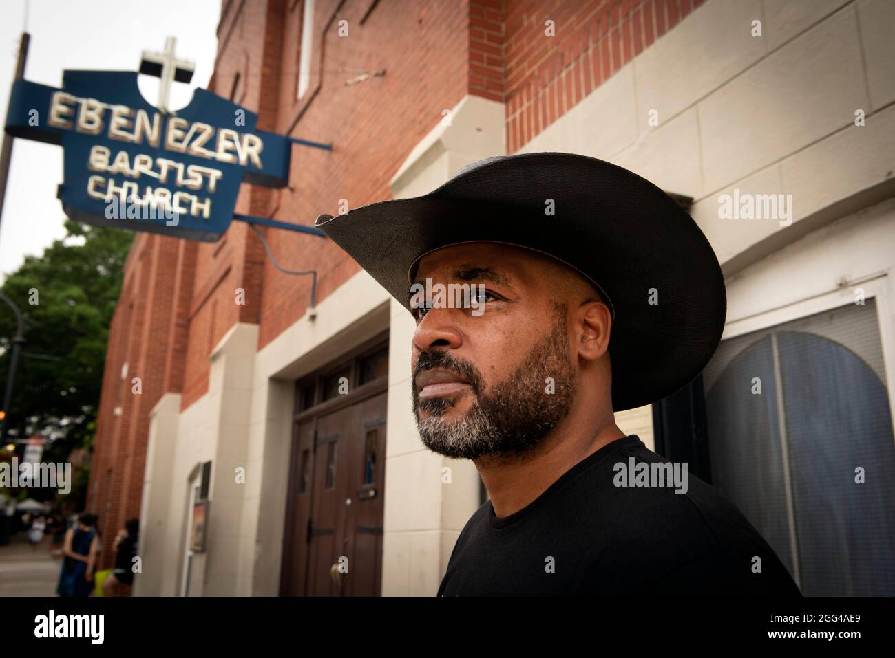 Atlanta, Georgia, USA. 28th Aug, 2021. Marcus Flowers, an U.S. Army ...