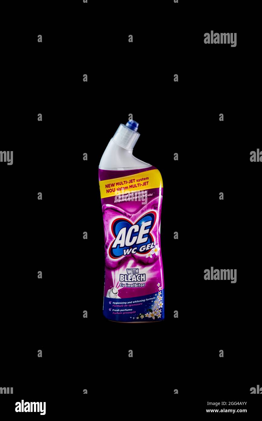 ACE toilet cleaner detergent isolated on black in Bucharest, Romania ...