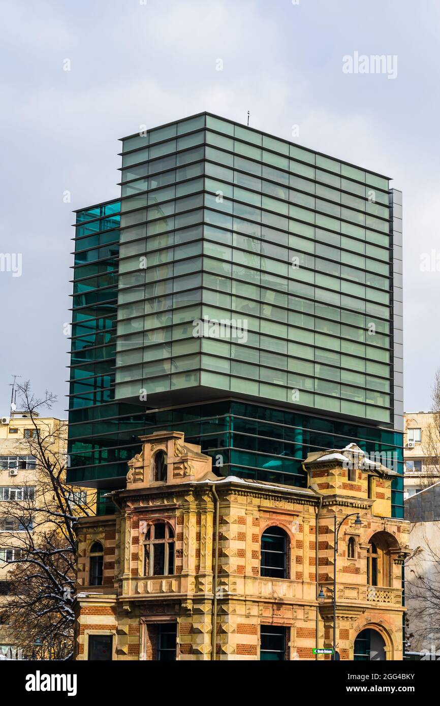 Detail view of the modern building of the Union of Romanian Architects ...