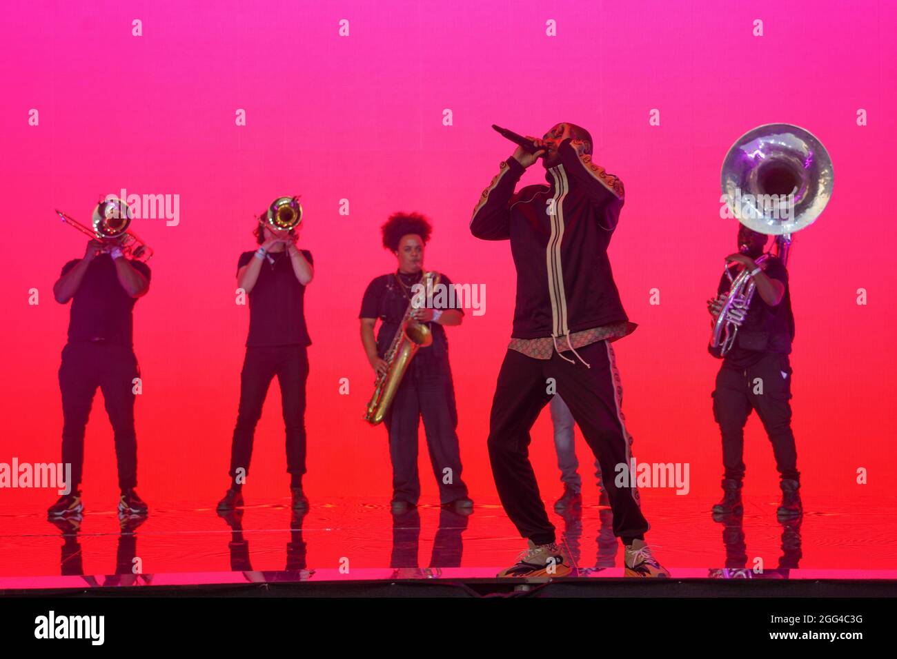 London, UK. 28th August, 2021. Kano performing live on stage at All ...