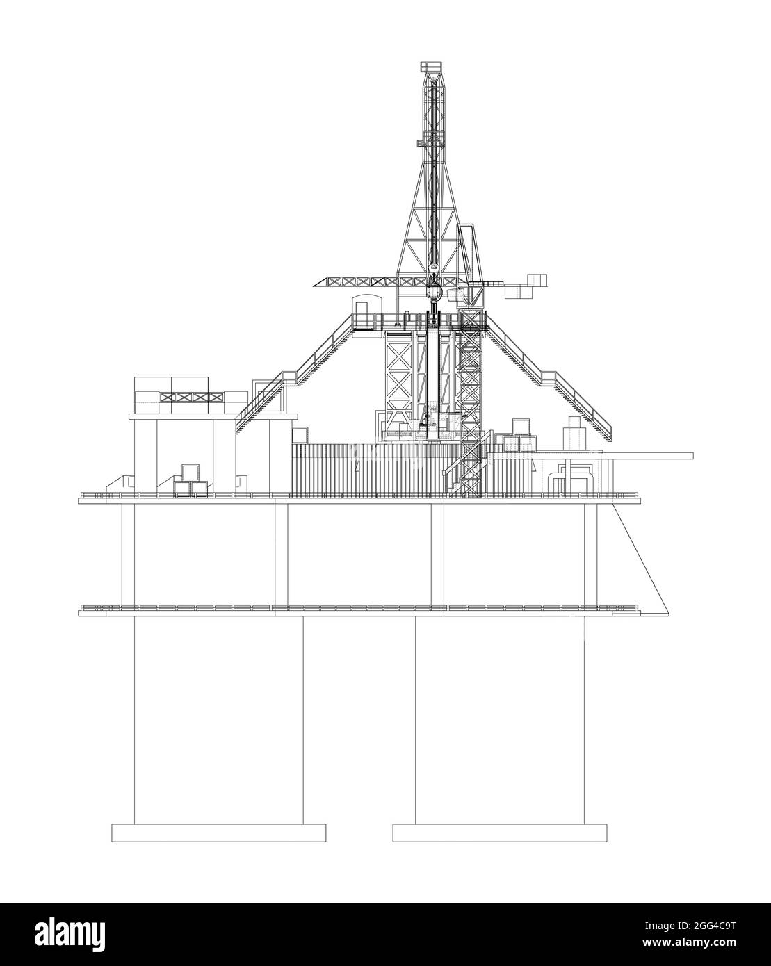 Offshore Oil Rig. Vector rendering of 3d Stock Vector Image & Art - Alamy