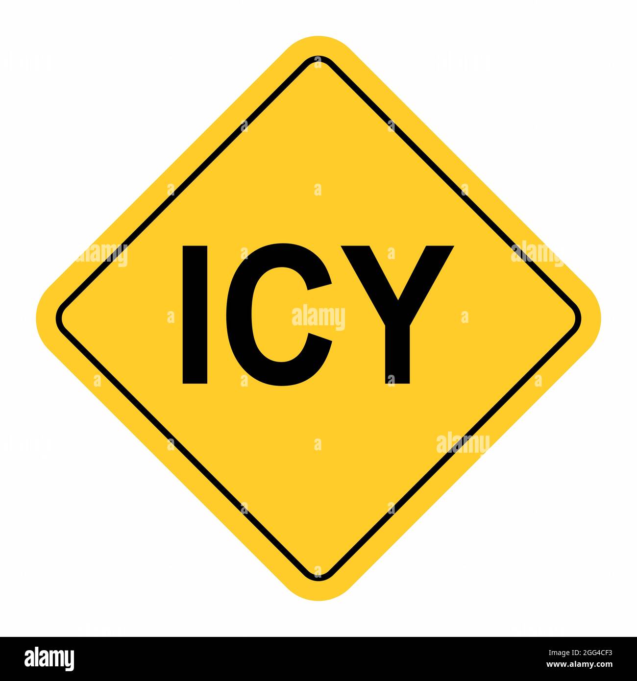 Icy traffic sign isolated on white background Stock Vector Image & Art ...