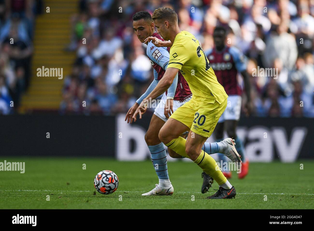 Birmingham, UK. 28th Aug, 2021. Anwar El Ghazi #21 of Aston Villa and ...