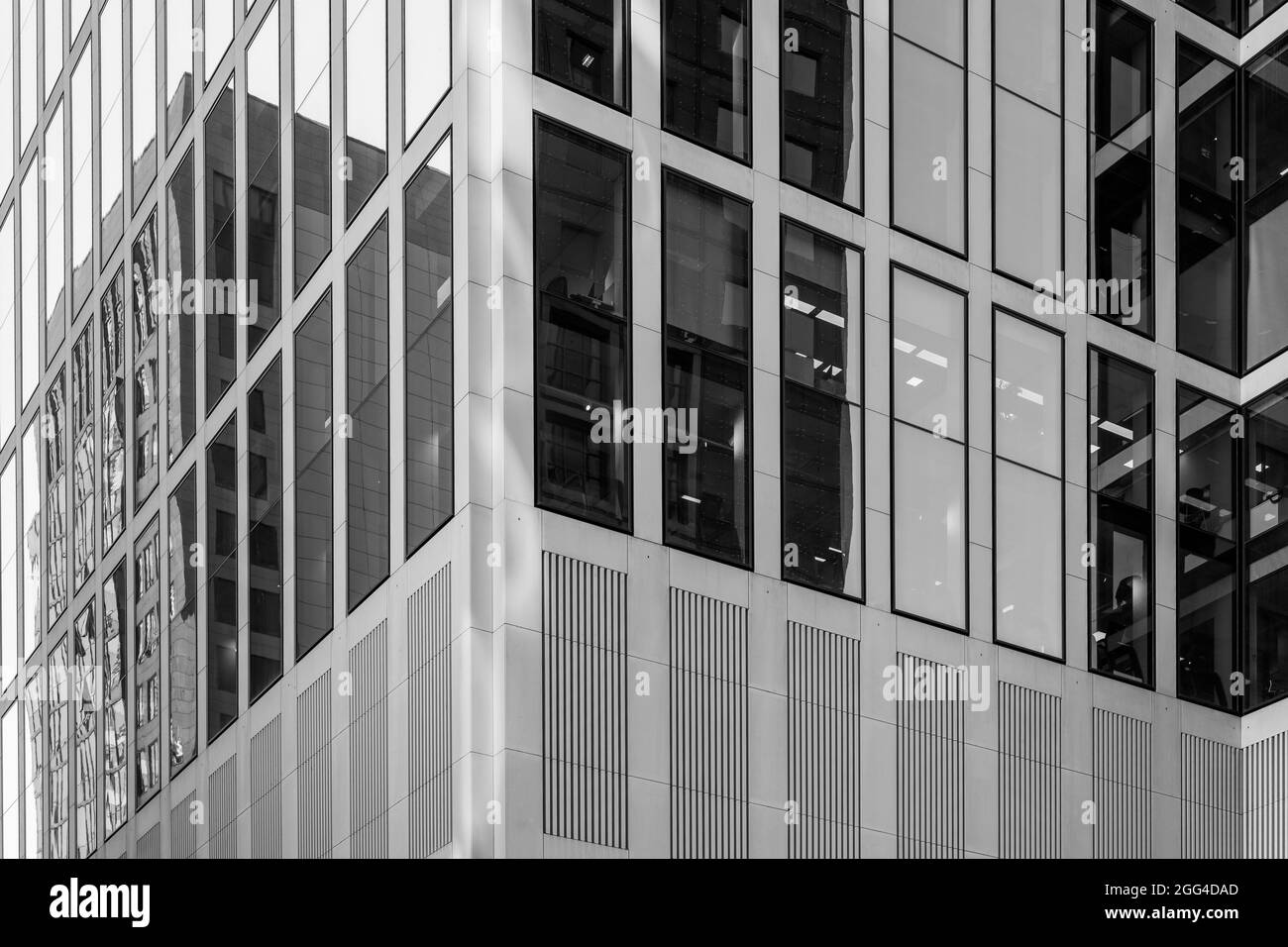 Black and white tone, Exterior architectural detail modern facade of ...