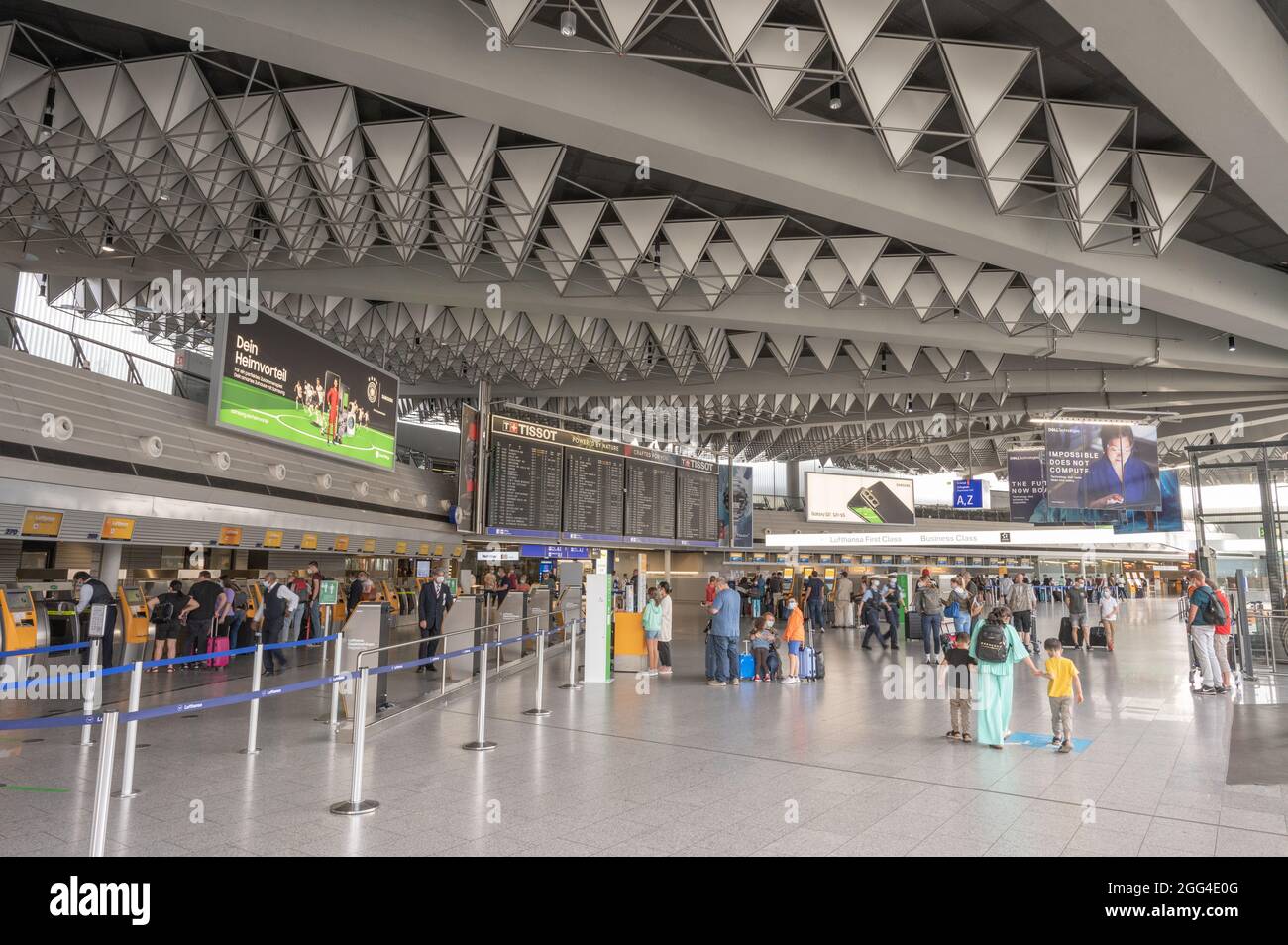 Frankfurt July 2021: Frankfurt Airport Terminal 1 of the airport inside ...