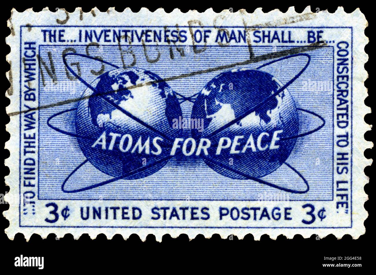 Atoms for Peace Postage Stamp Stock Photo - Alamy