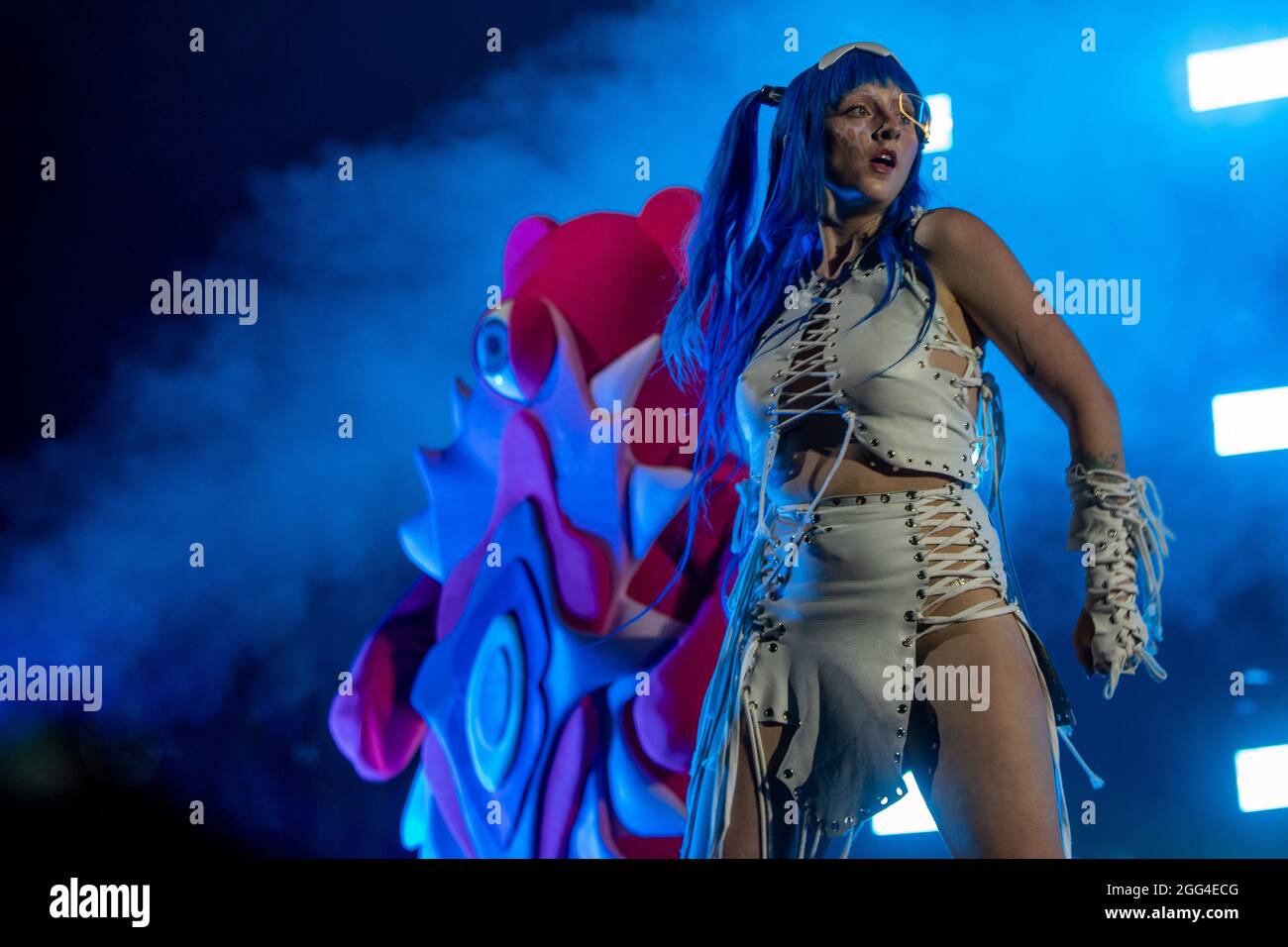 Leeds , UK. 28 Aug 2021,Ashnikko performs live on The Lock down Stage ...