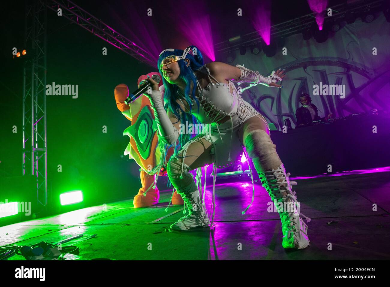 Leeds , UK. 28 Aug 2021,Ashnikko performs live on The Lock down Stage ...