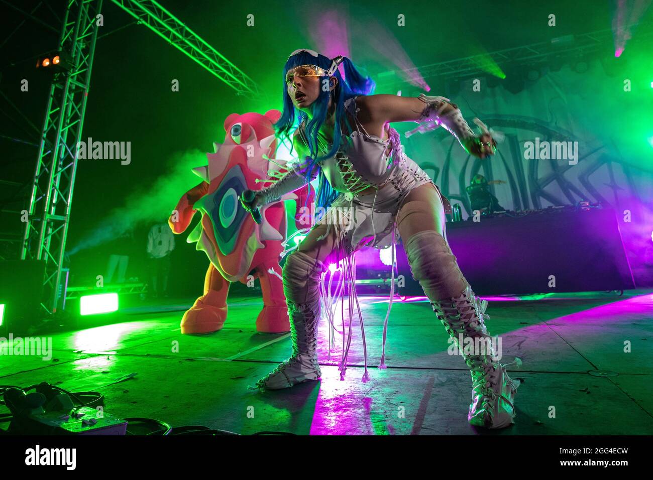 Leeds , UK. 28 Aug 2021,Ashnikko performs live on The Lock down Stage ...