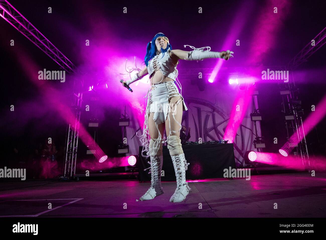 Leeds , UK. 28 Aug 2021,Ashnikko performs live on The Lock down Stage ...