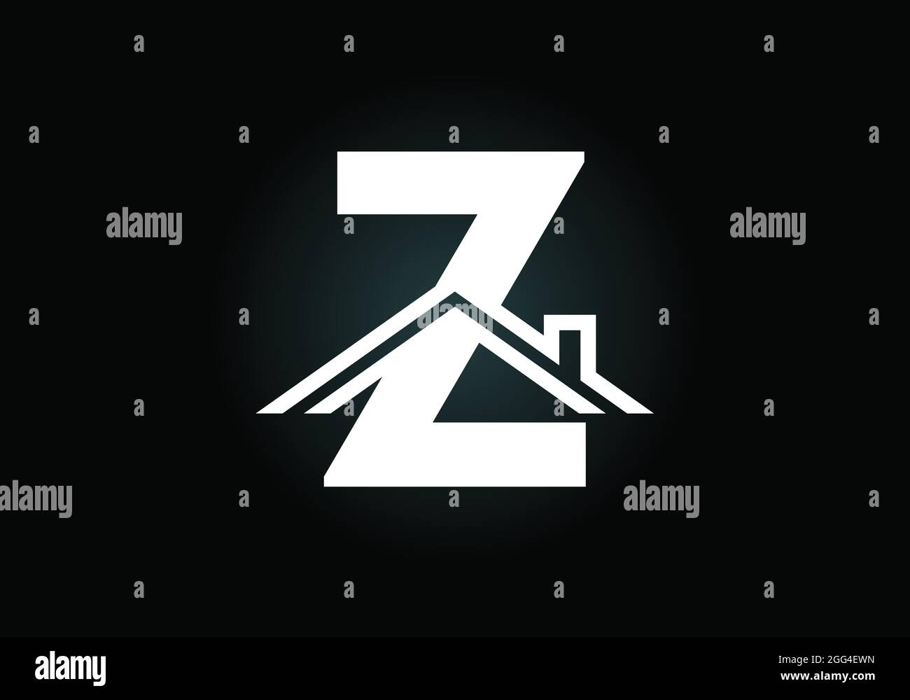 Initial Z monogram alphabet with the roof. Home or house sign. Real ...