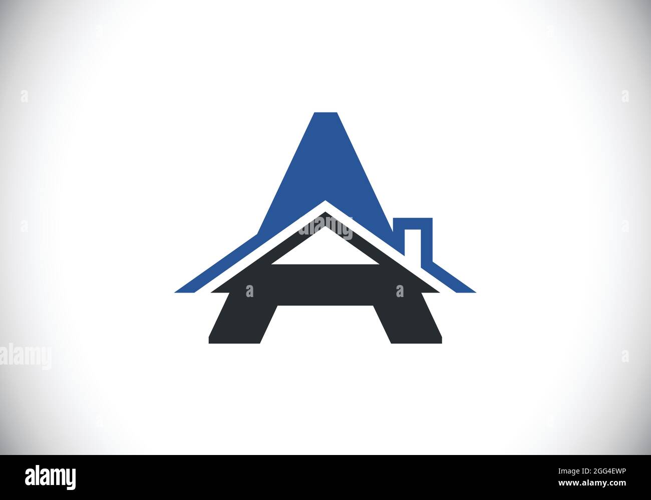 Initial A monogram alphabet with the roof. Home or house sign. Real ...