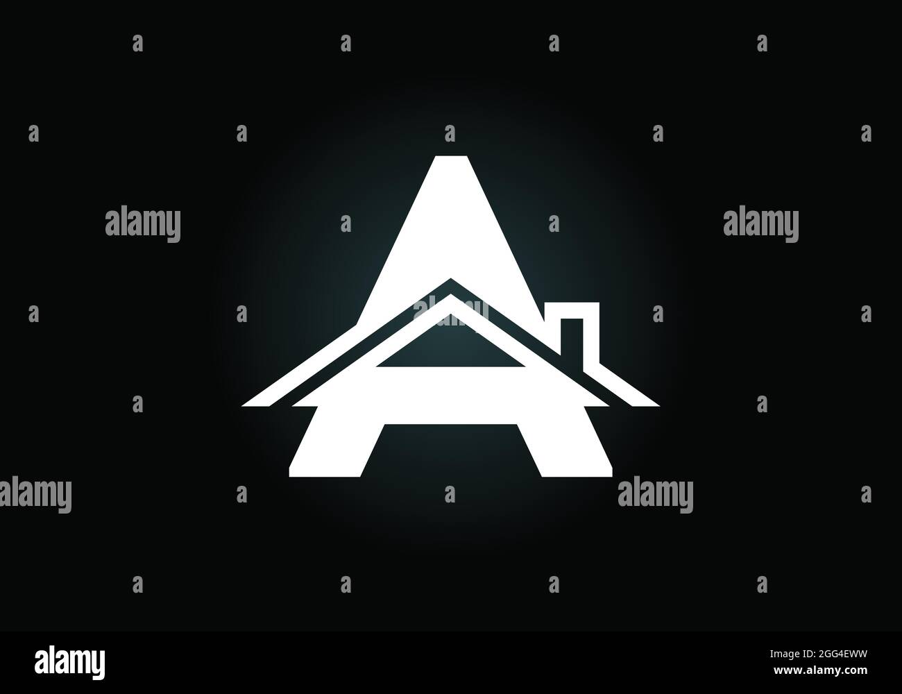 Initial A monogram alphabet with the roof. Home or house sign. Real ...