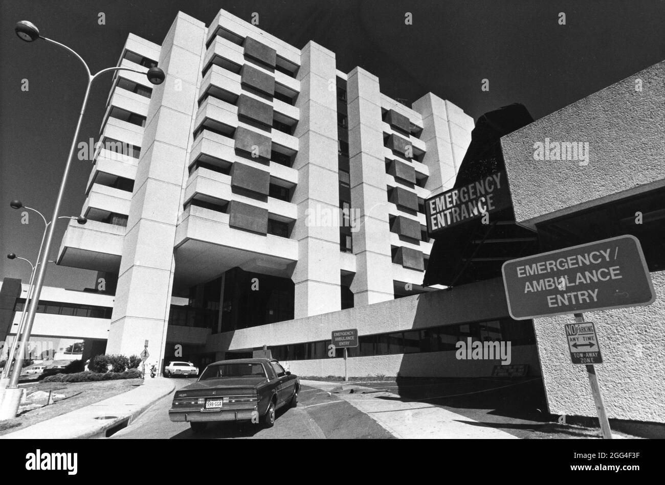 Austin Texas USA, circa 1988: Emergency entrance to city-owned ...